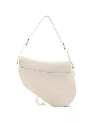 Dior Ultra Matte Saddle Shoulder Bag Leather Medium - White