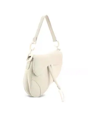 Dior Ultra Matte Saddle Shoulder Bag Leather Medium - White