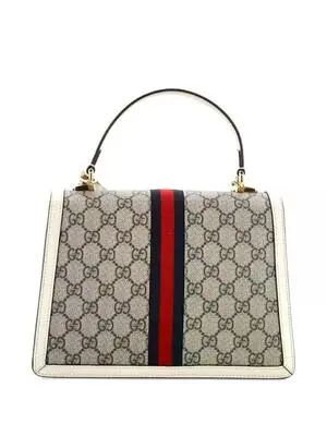 Gucci Ophidia Flap Top Handle Small Satchel Gg Coated Canvas