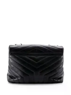 Saint Laurent Loulou Matelasse Chevron Leather Medium Shoulder Bag - Black