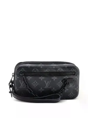 LOUIS VUITTON Pochette Volga Monogram Eclipse Canvas Clutch - Black