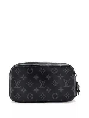 LOUIS VUITTON Pochette Volga Monogram Eclipse Canvas Clutch - Black