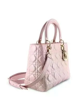 Dior Lady Medium Satchel Cannage Quilt Lambskin - Pink