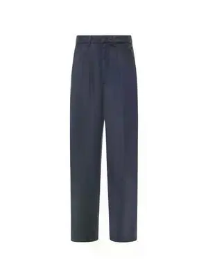 DONDUP Pleated Satin-finish Trousers - Blue