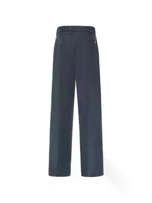 DONDUP Pleated Satin-finish Trousers - Blue