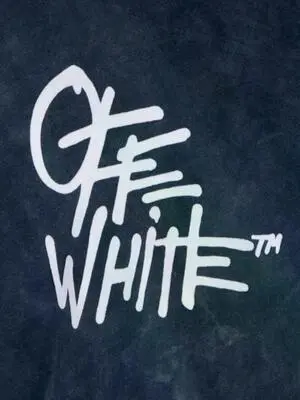 Off-White Acid-wash Logo-print Hoodie - Blue