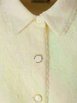 Simkhai Bouclé Knit Cropped Shirt