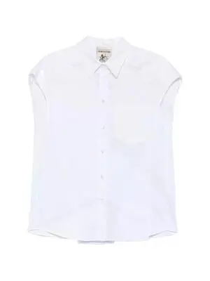 SEMICOUTURE Lottie Chest-pocket Sleeveless Shirt - White