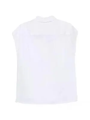 SEMICOUTURE Lottie Chest-pocket Sleeveless Shirt - White