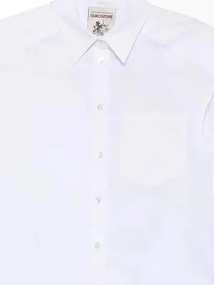 SEMICOUTURE Lottie Chest-pocket Sleeveless Shirt - White