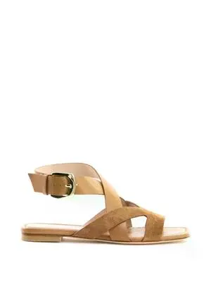STUART WEITZMAN Buckled Crossover Sandals