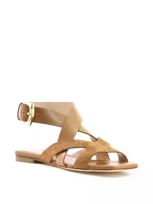STUART WEITZMAN Buckled Crossover Sandals