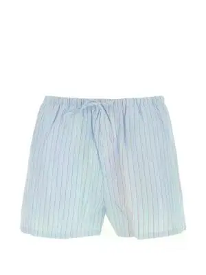 DUNST Striped Drawstring Shorts - Blue