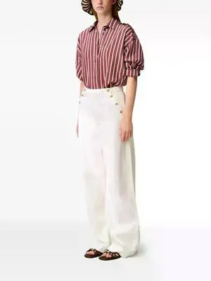Claudie Pierlot Buttoned Straight-leg Jeans - White