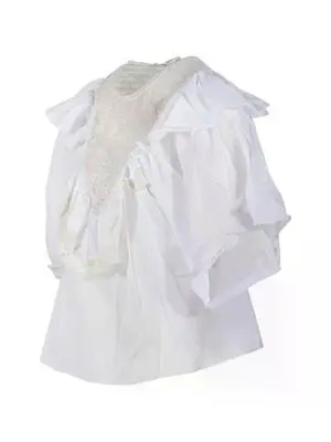Antik Batik Dolly Ruffled Lace-panel Blouse