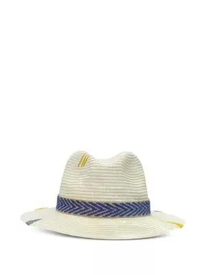 THE HAT GANG Embroidered Raffia Hat - Neutrals