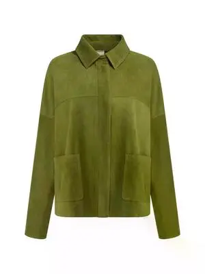 FURLING BY GIANI Suede Patch-pocket Jacket - Green