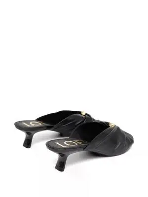 Loewe Heeled Leather Sandals - Black