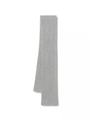 Karl Lagerfeld Ribbed-knit Logo-patch Scarf - Grey