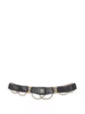 PIROVANO VINTAGE Logo Chain Belt - Black