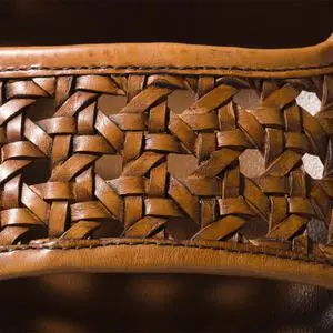 Miu Miu Woven Leather Sandals - Cognac