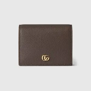 Gucci Bi-color Gg Marmont Small Wallet Leather - Brown
