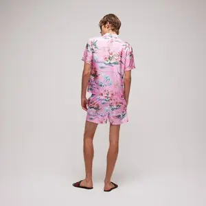 Gucci Printed Silk Twill Bowling Shirt - Pink