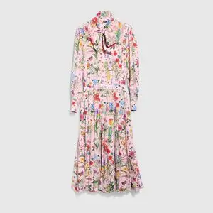 Gucci Printed Silk Chemisier Dress - Pink