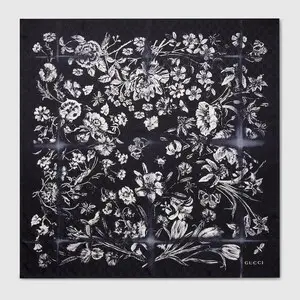 Gucci Printed Silk Jacquard Carr - Black