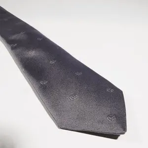 Gucci Double G Silk Jacquard Neck Tie - Grey