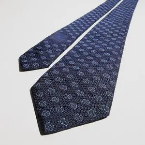 Gucci Gg Silk Jacquard Tie - Blue