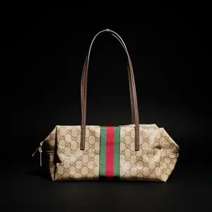 Gucci Melrose Medium Boston Bag Gg Canvas - Beige