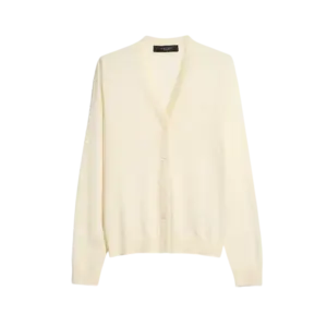 Gucci Fine Wool Cardigan With Crest Embroidery - White