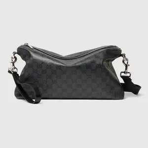 Gucci Essence Classic Medium Crossbody Bag Original Gg Fabric - Black