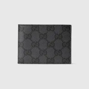 Gucci Essence Classic Bi-fold Wallet Original Gg Fabric - Black