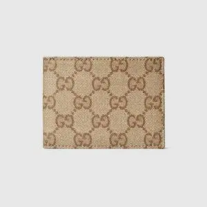 Gucci Essence Classic Bi-fold Wallet Original Gg Fabric - Beige