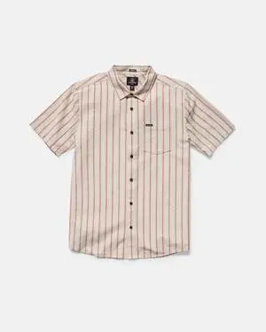 Volcom Sato Stripe Short Sleeve Shirt - Stone