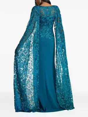 Tadashi Shoji Floral Lace Maxi Gown