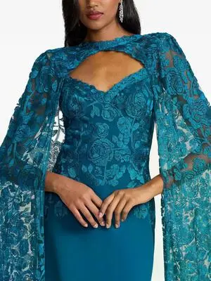 Tadashi Shoji Floral Lace Maxi Gown