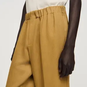 Sandro Wide-leg Linen Trousers - Nut