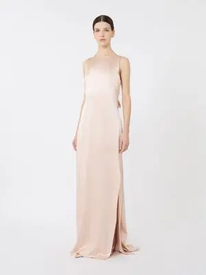 Max Mara Long Silk Satin Dress - Powder