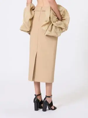 Max Mara Viscose Jersey Midi Skirt With Ruffles