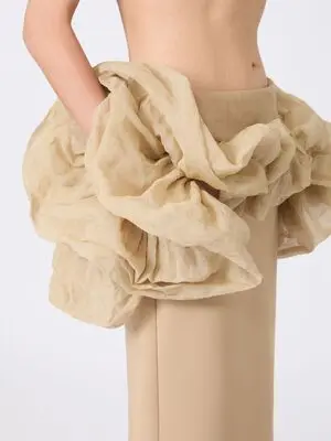 Max Mara Viscose Jersey Midi Skirt With Ruffles