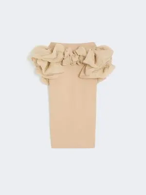 Max Mara Viscose Jersey Midi Skirt With Ruffles