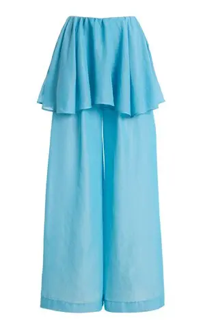 MARRAKSHI LIFE Cotton Peplum Pants - Blue