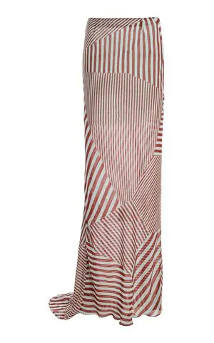DE LA VALI Exclusive La Isla Diosa Striped Maxi Skirt - Multi