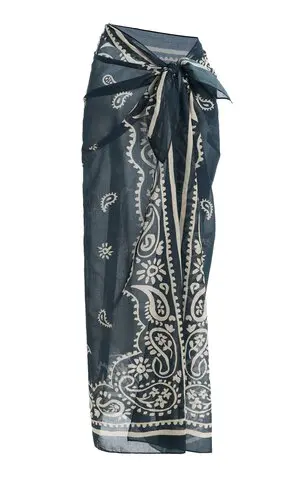 SOLEIL SOLEIL Exclusive La Isla Square Pareo - Navy