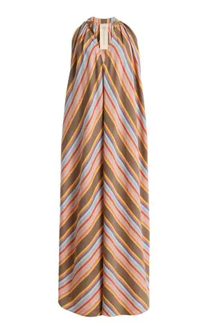 MARRAKSHI LIFE Cotton Halter Maxi Dress - Brown