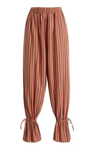 MARRAKSHI LIFE Cotton Drawstring Parachute Pants - Orange