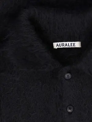 Auralee Polo In Mohair And Wool Blend - Black